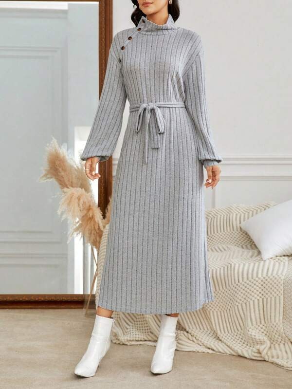 Rochie Lunga Cathina Gri - Iuliashop