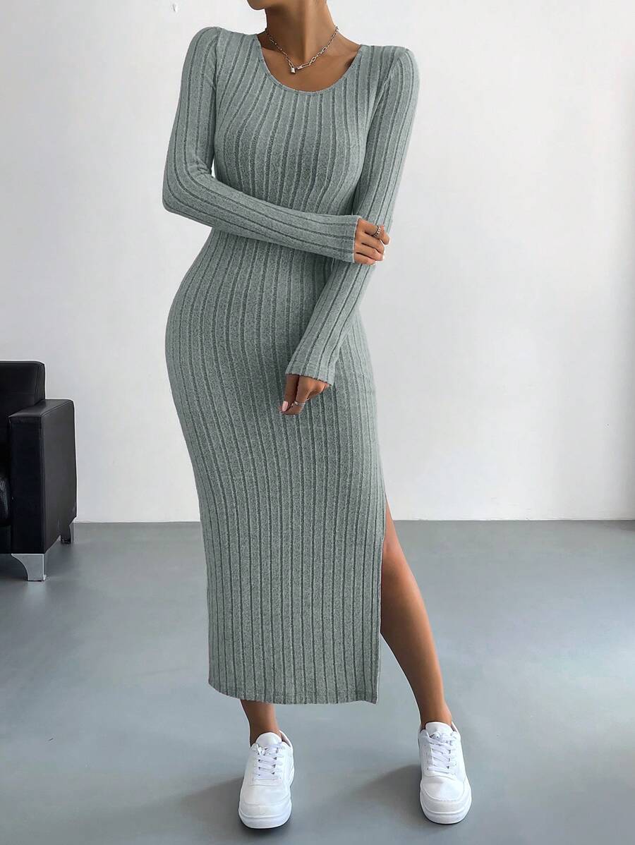 Rochie Lunga Arcella Gri - Iuliashop