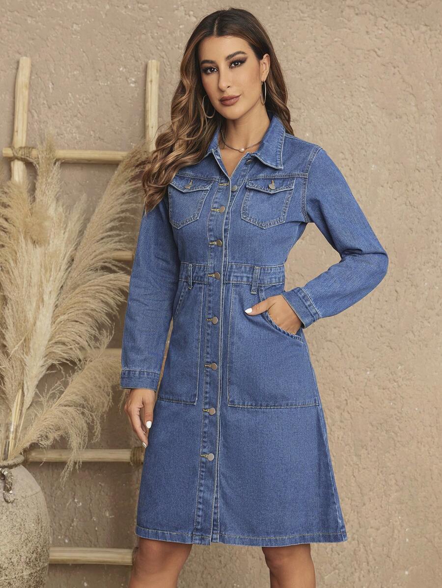 Rochie Scurta Julieta Din Denim - Iuliashop