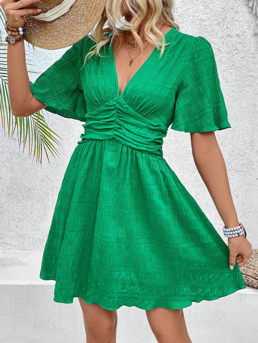 Rochie Scurta Adila Verde - Iuliashop