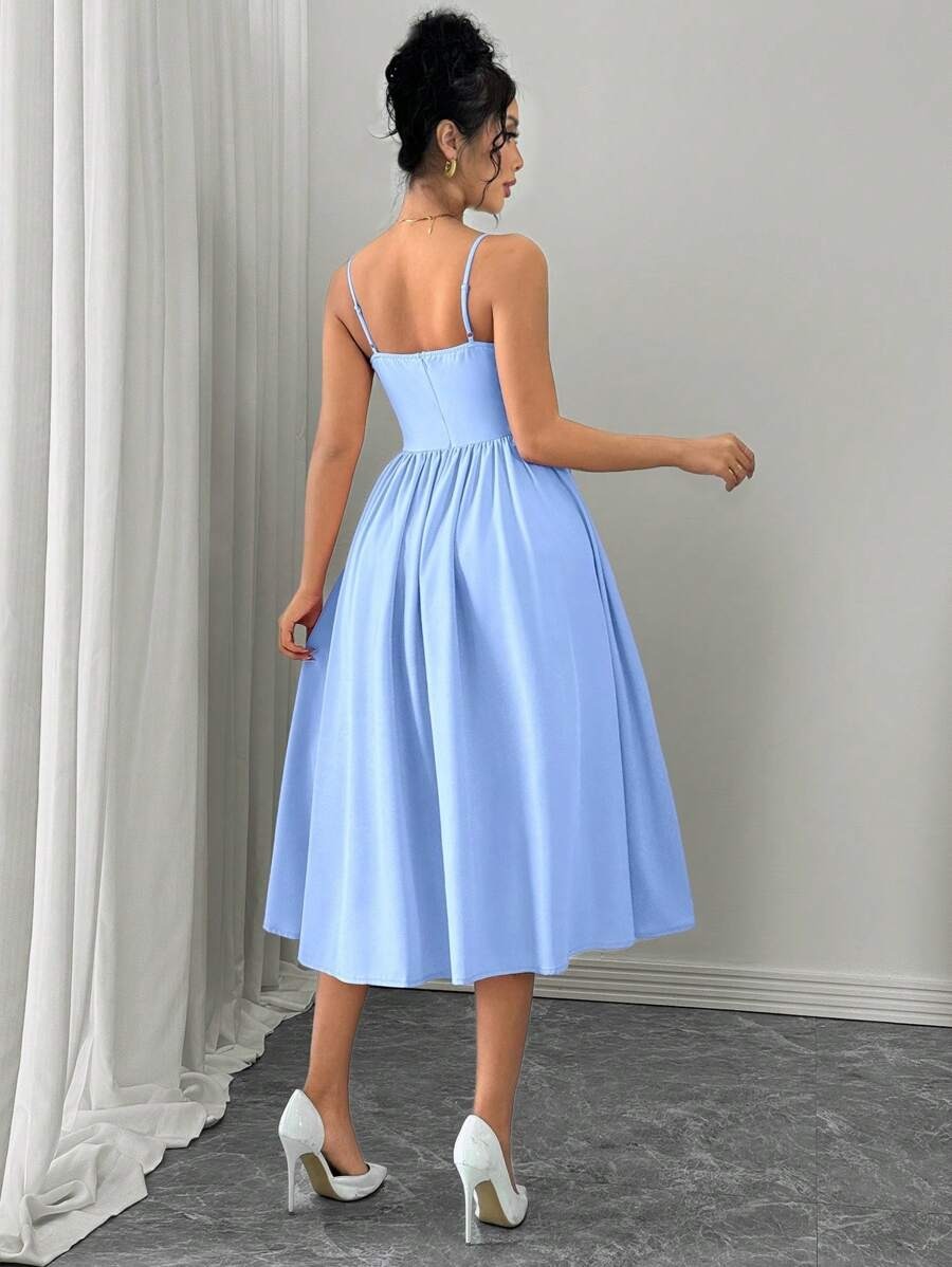 Rochie Midi Irene Bleu - Iuliashop